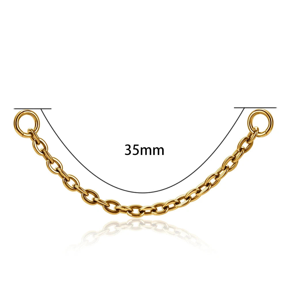 Vertical Helix chain 35mm titanium chain for ear piercings and nose pi – Ashley Piercing Jewelry