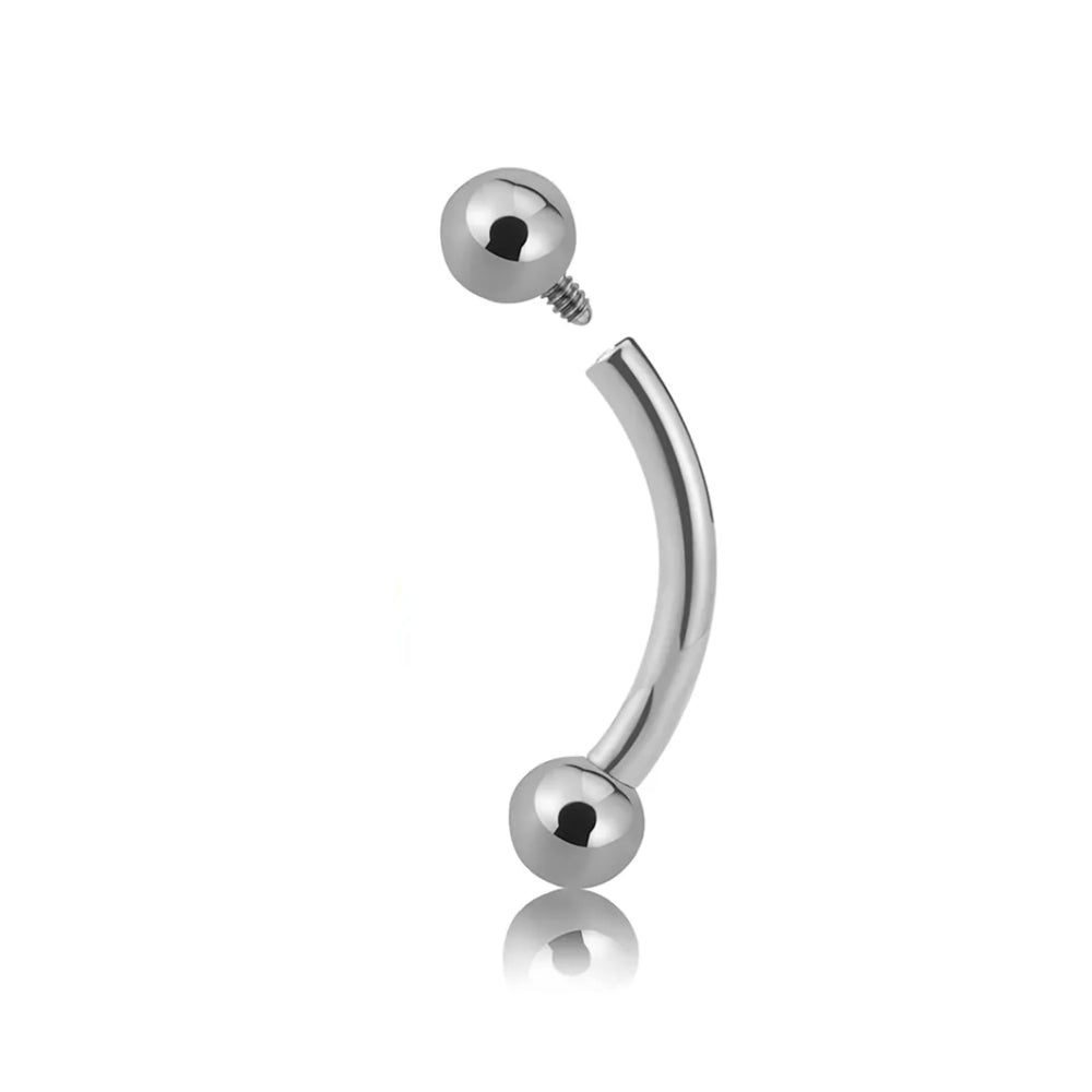 Curved barbell piercing ASTM F136 implant-grade titanium internally th ...