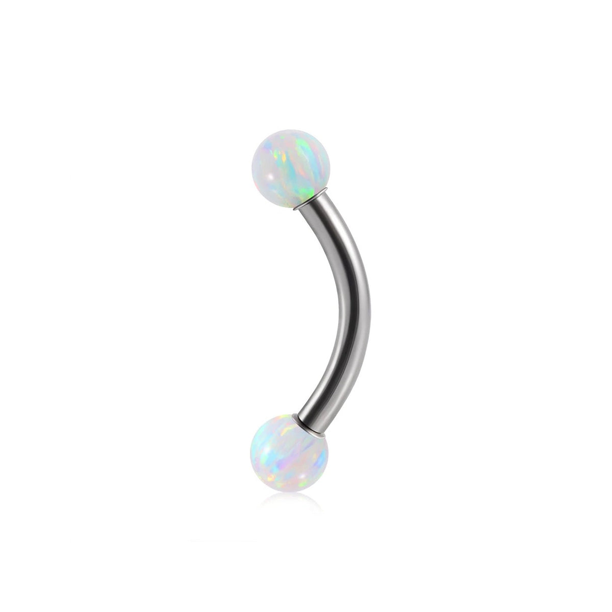 Opal eyebrow piercing titanium curved barbell banana barbell vertical ...