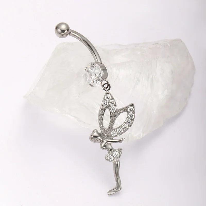 Cute belly button piercing with a fairy dangly navel ring – Ashley ...