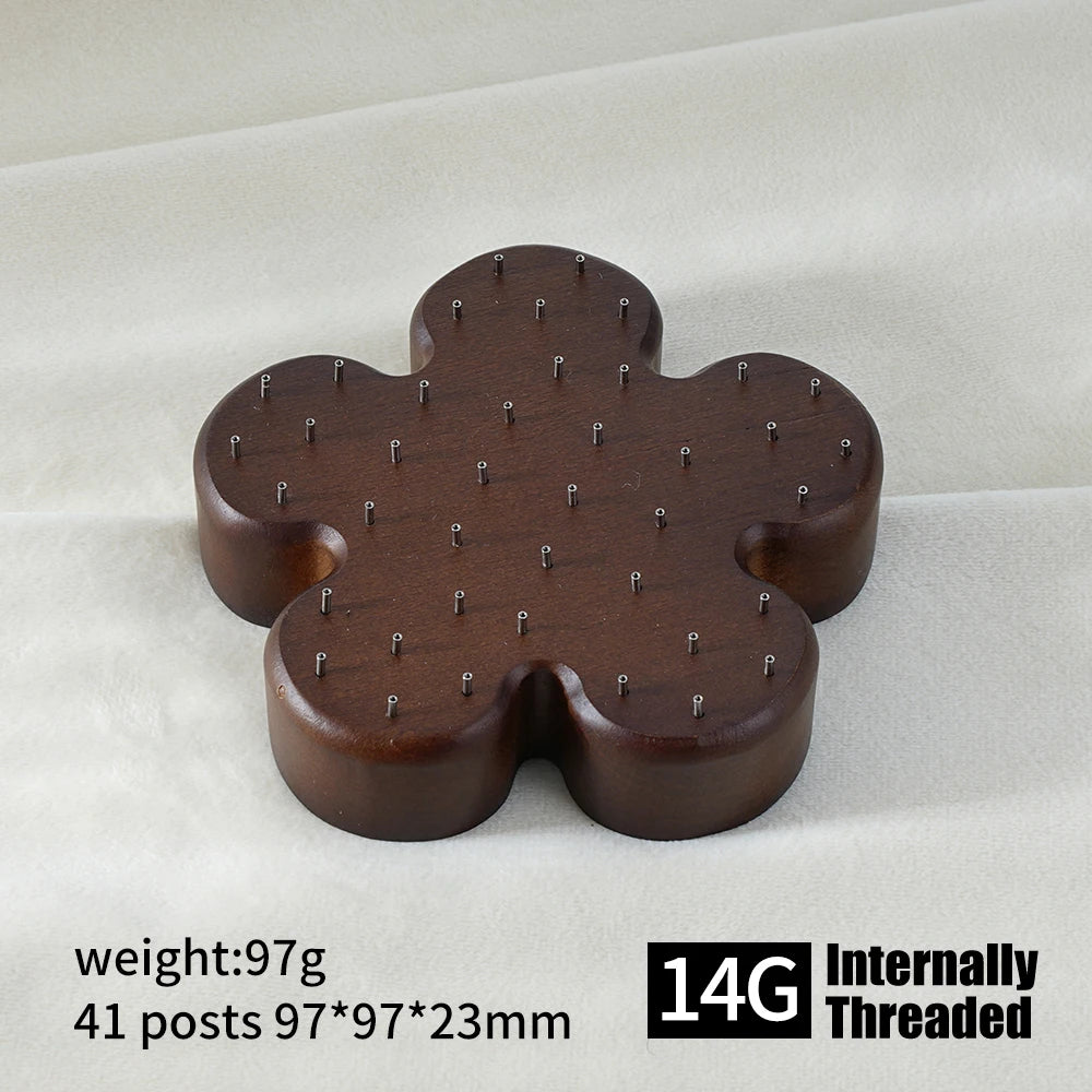 Stud earring display made of beech wood lip stud nose stud display flo ...