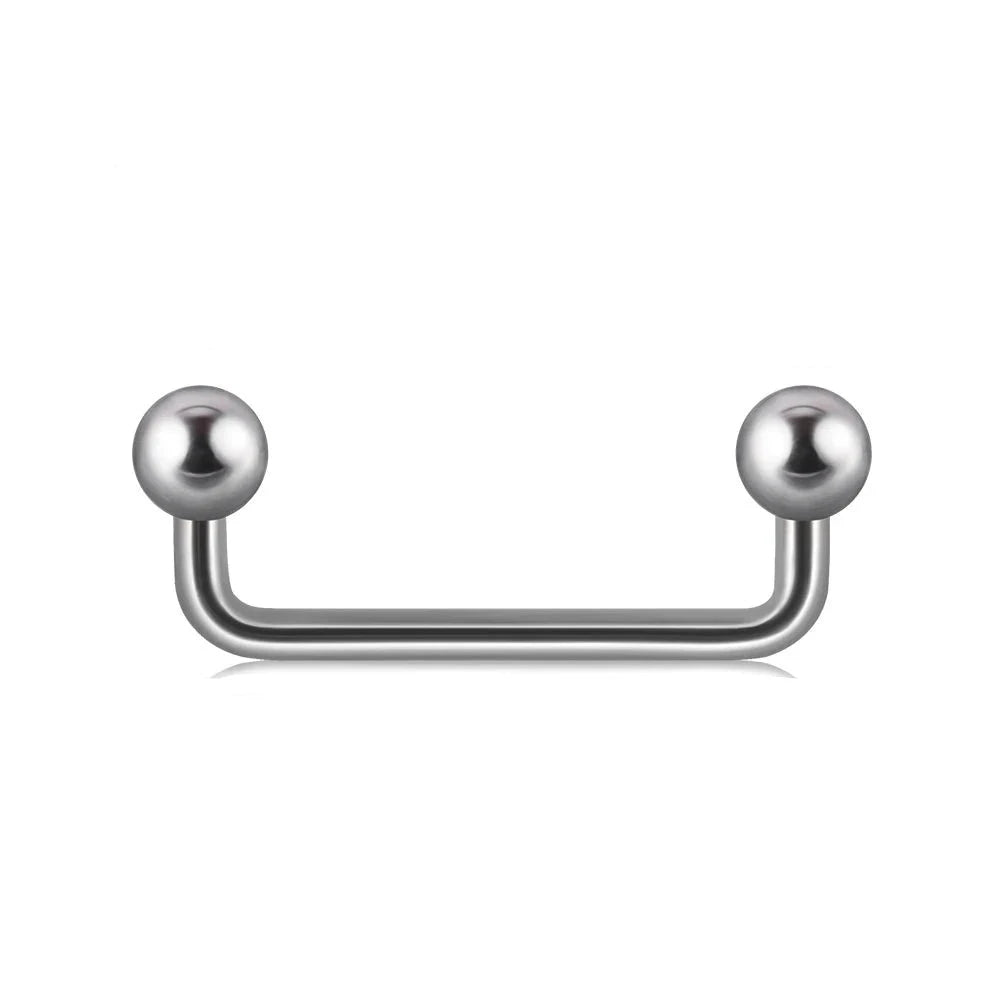 Staple bar piercing with balls internally threaded 90 degree surface b ...