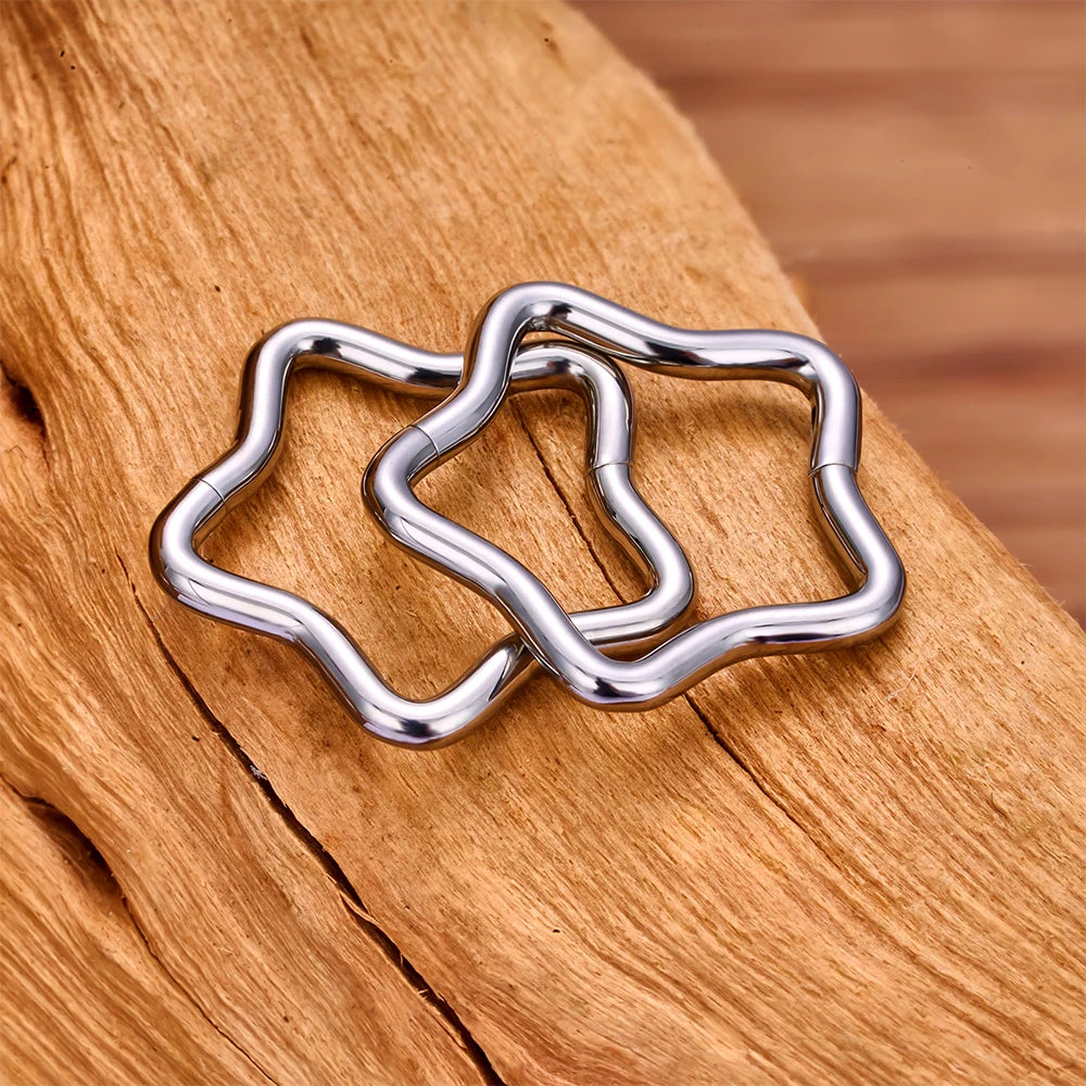 Star septum ring simple and dainty titanium piercing hoop 16G – Ashley ...