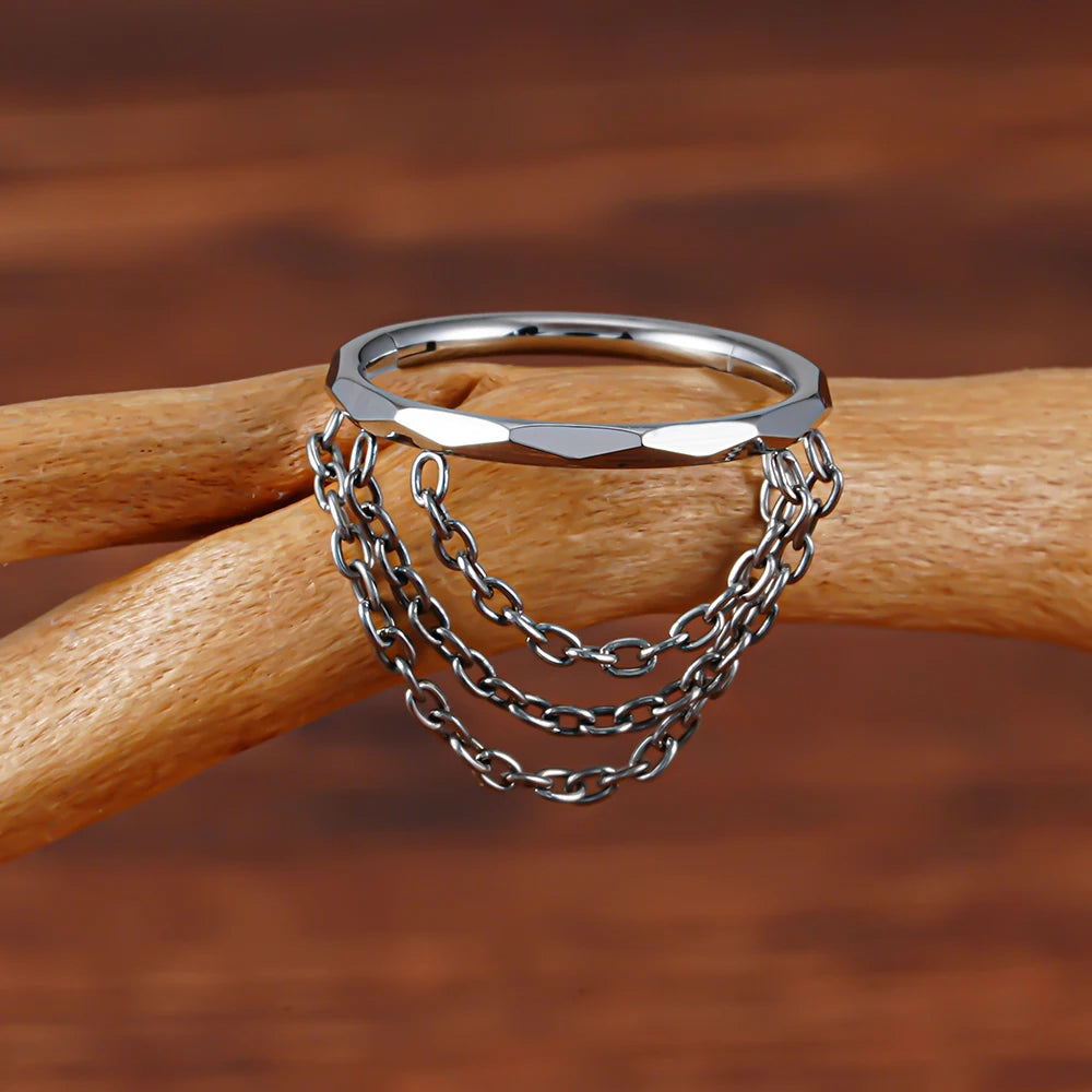 Conch ring with chains titanium 16G 10mm 12mm 8mm gold silver conch ea ...