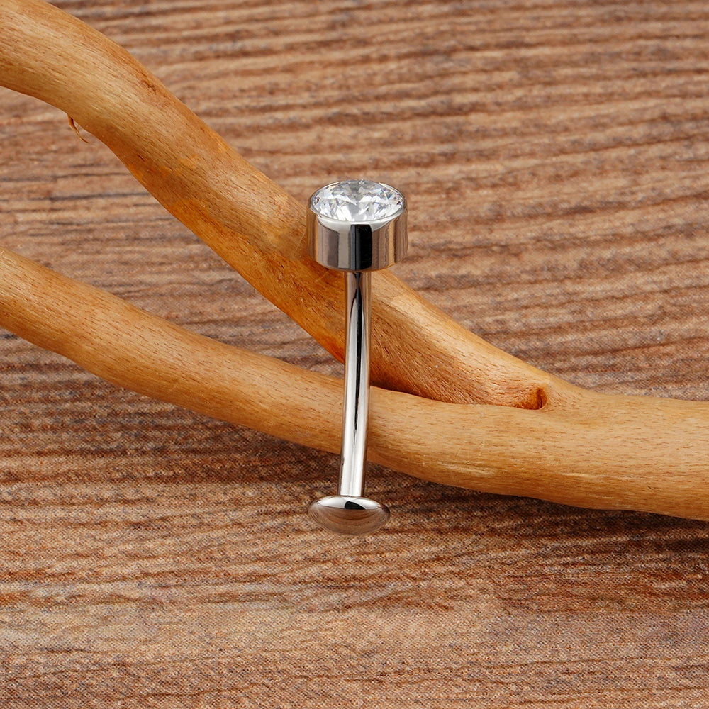 Floating belly button ring with cz titanium floating navel belly butto ...