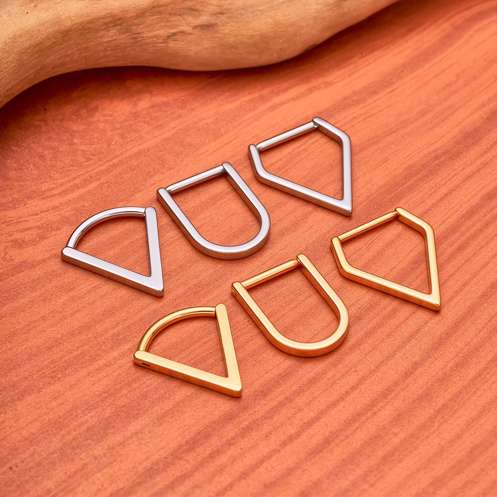 U-shaped septum ring small simple and plain titanium piercing hoop ...