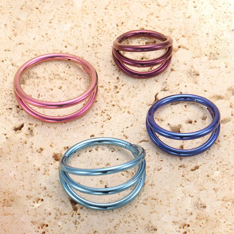 Triple helix piercing hoops titanium 16G – Ashley Piercing Jewelry