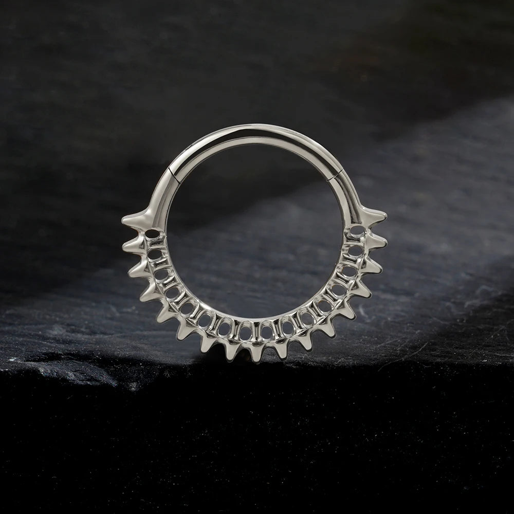 Spike septum piercing cool septum rings for guys spiked septum ring ...