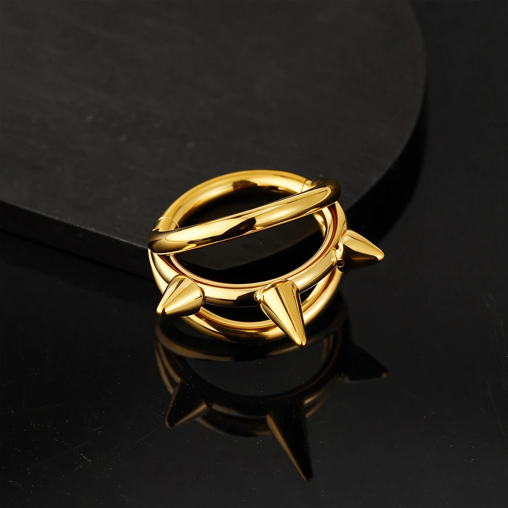 スパイクノーズリング 三層スパイクヘリックスピアス クールな耳ピアス 軟骨ピアス – Ashley Piercing Jewelry