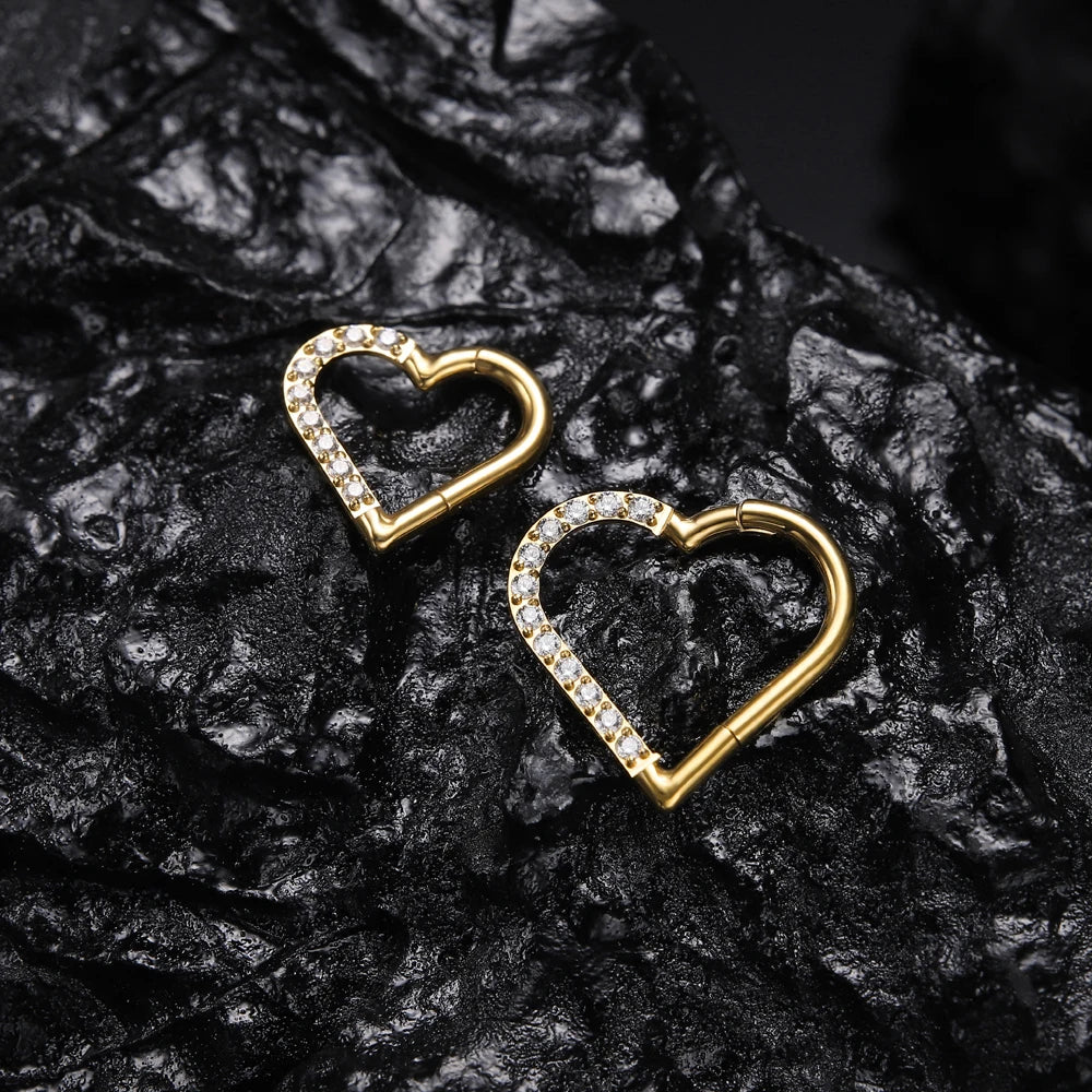 Heart daith piercing implant-grade titanium 16 gauge with CZ – Ashley ...