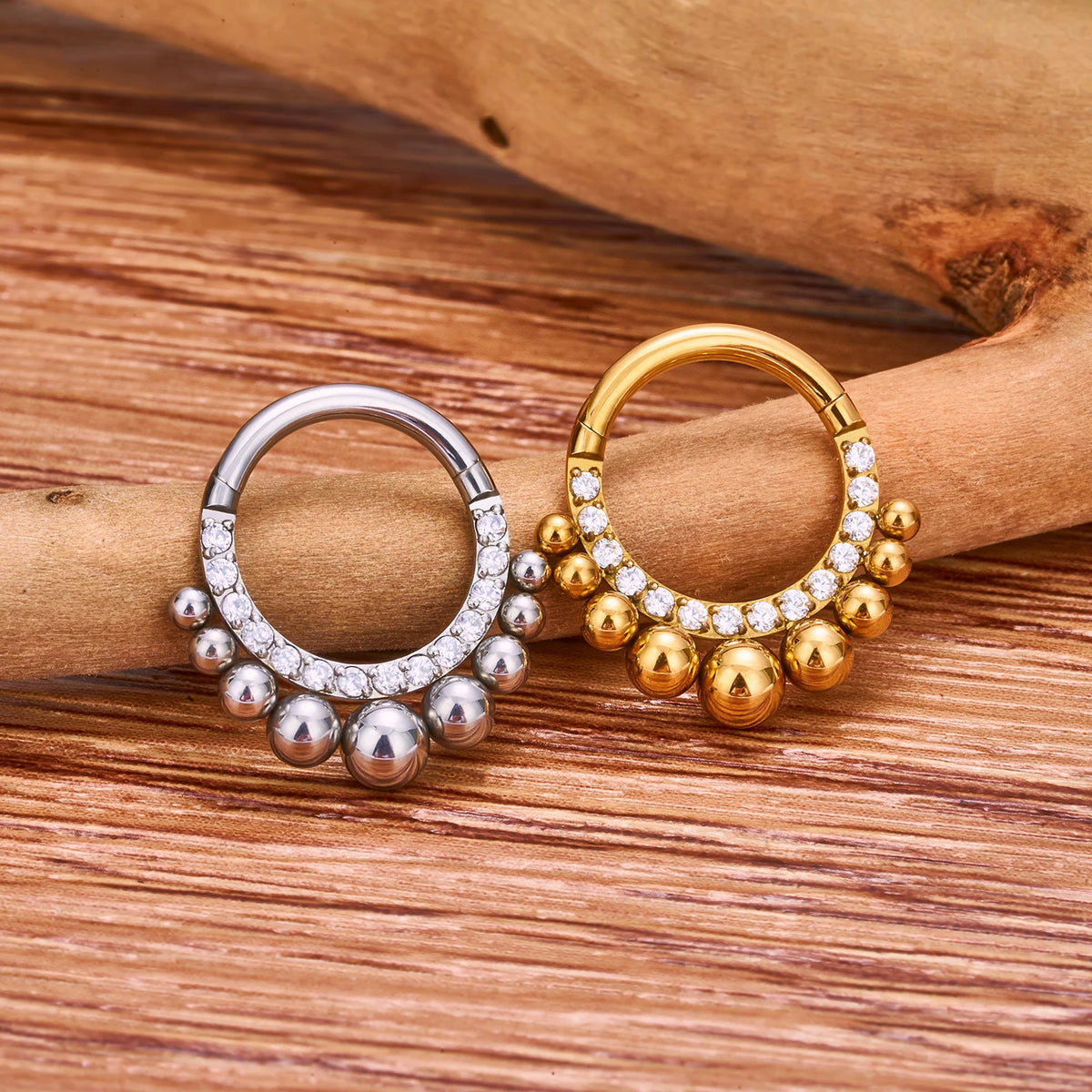 Cute daith ring in gold and silver titanium piercing hoop septum ring ...