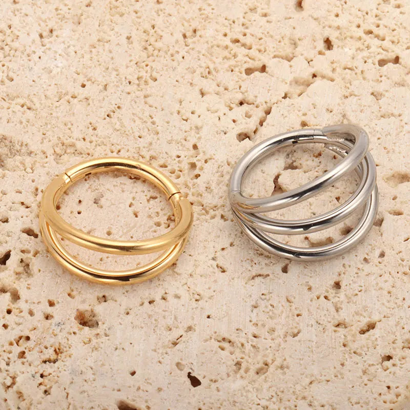 Triple helix piercing hoops titanium 16G – Ashley Piercing Jewelry