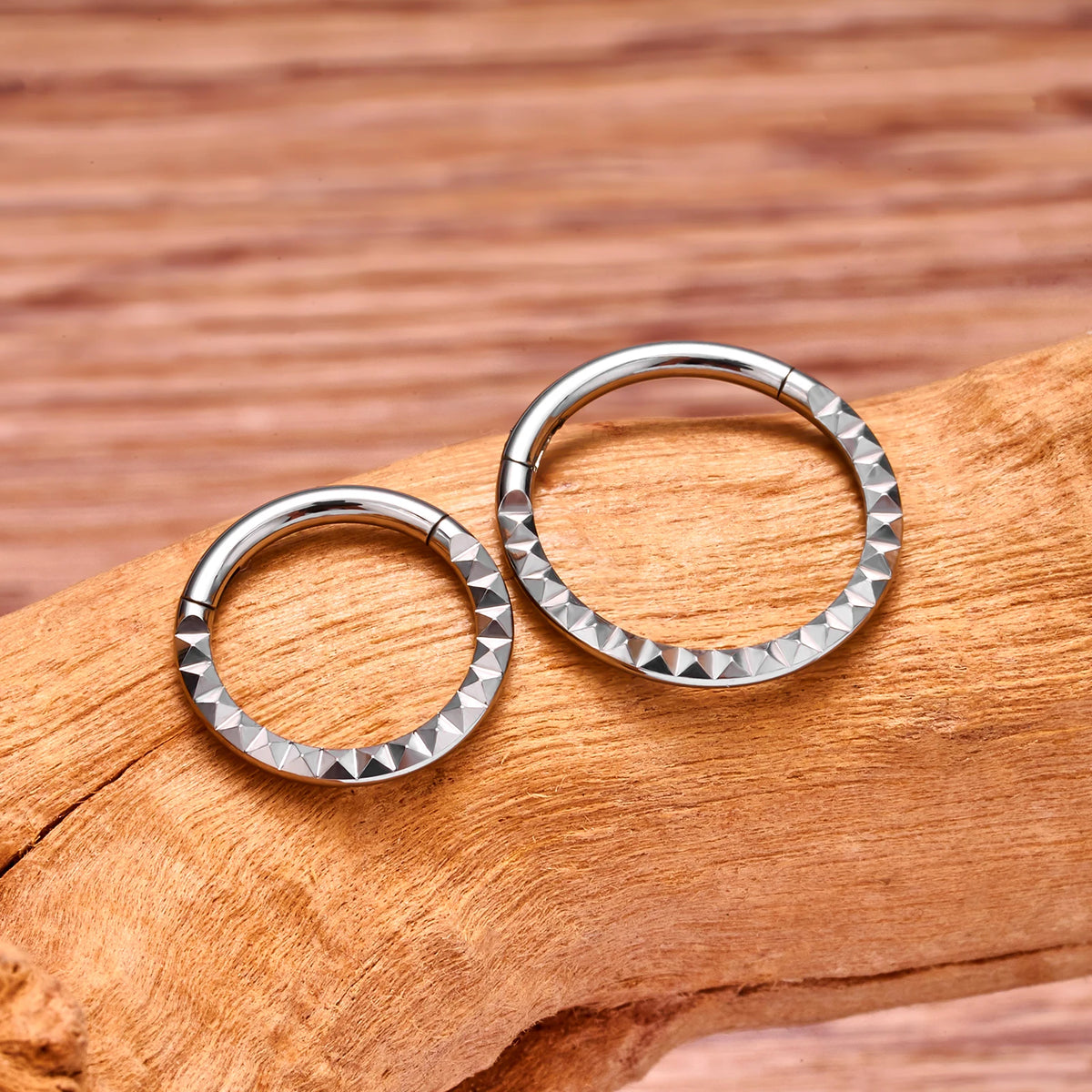Daith clicker with geometric patterns titanium septum ring 16G – Ashley ...