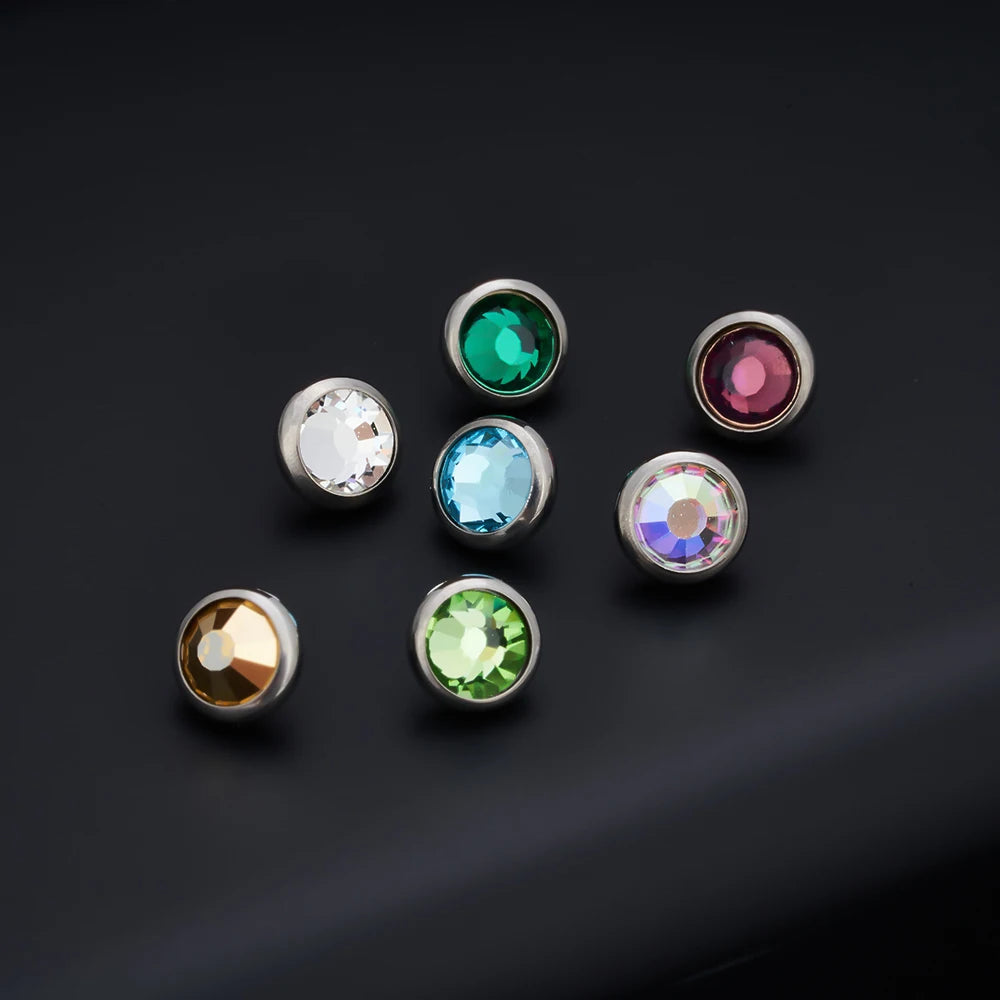 Dermal anchor with CZ for dermal piercing implant grade titanium 14G i ...