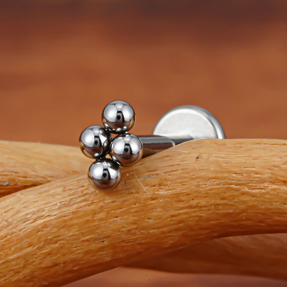 Small medusa piercing with 4 dots cute and tiny titanium lip stud nose ...